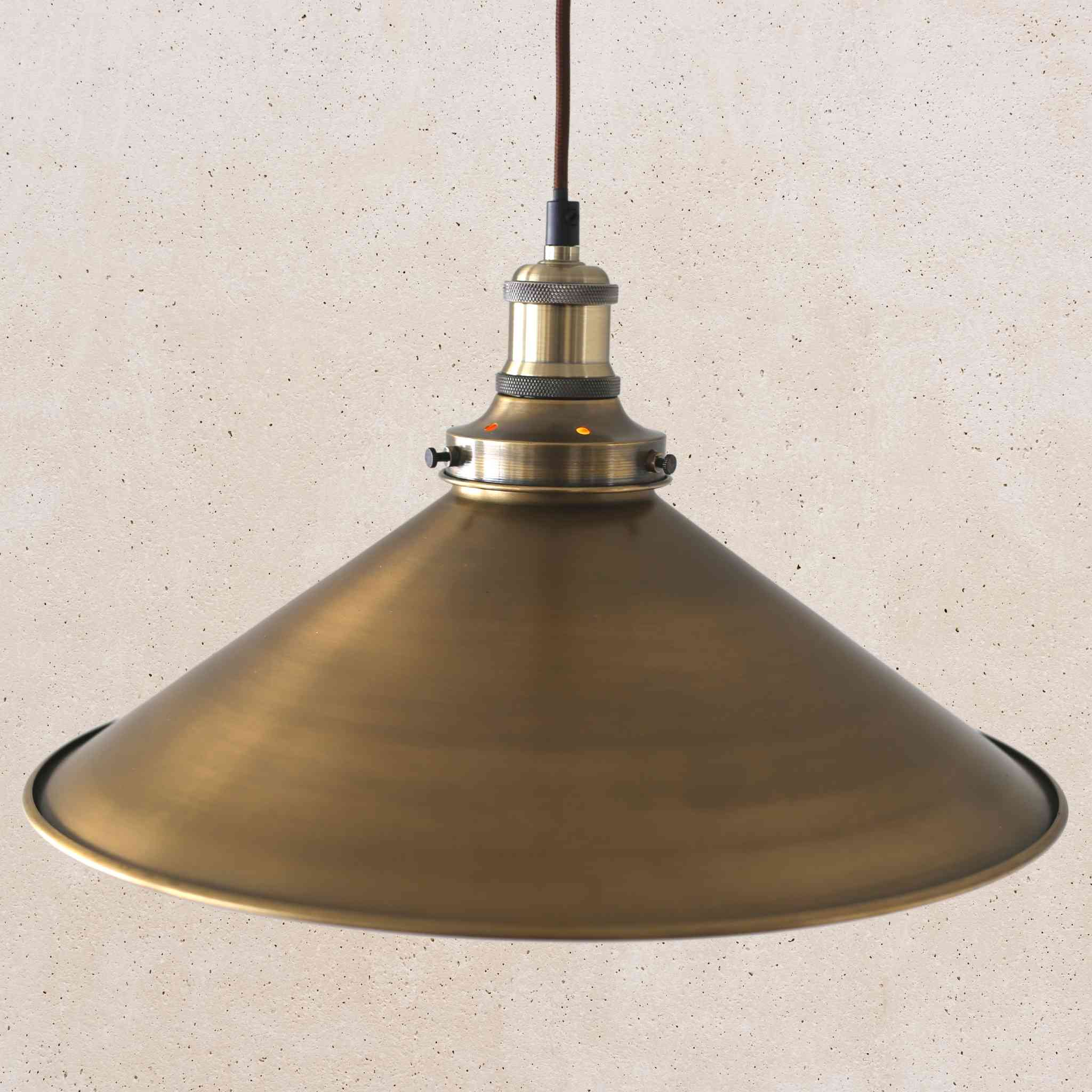 Conical Pendant 410mm Diameter - Antique Brass Finish – Elvivo